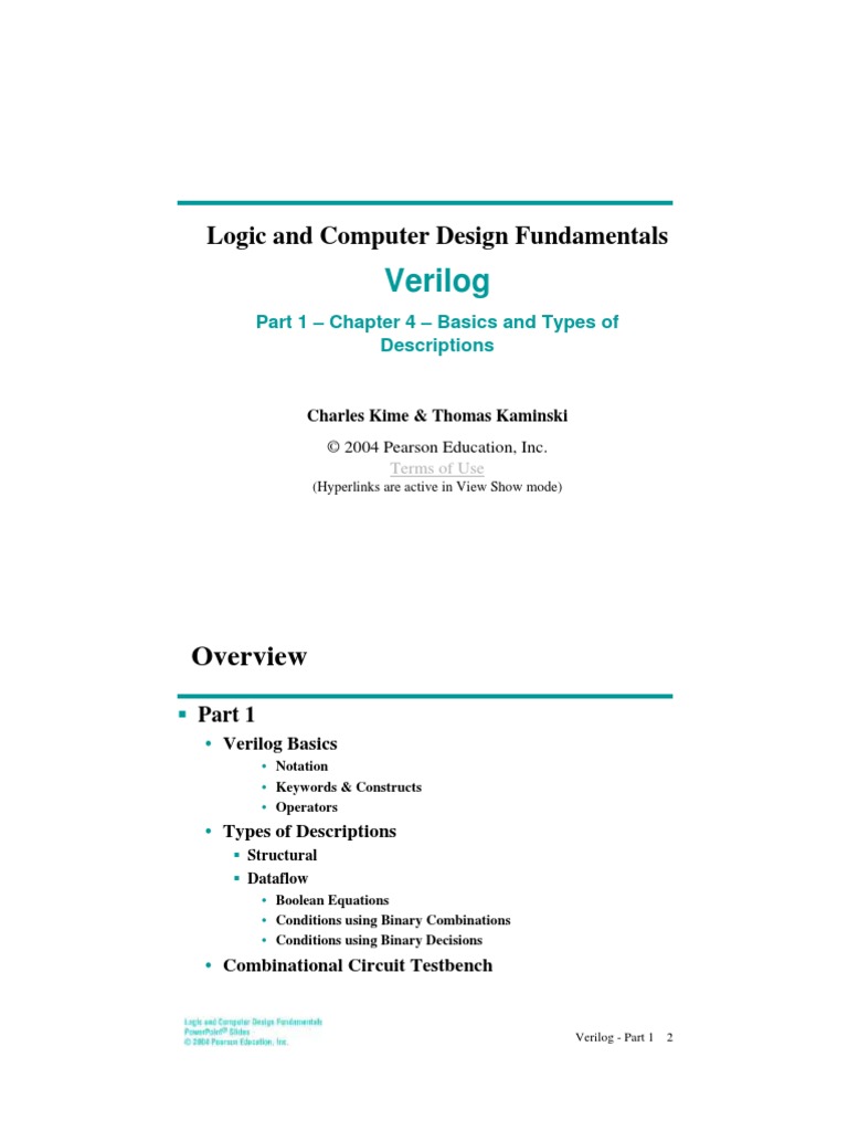 Verilog: Logic and Computer Design Fundamentals | PDF | Electronic ...