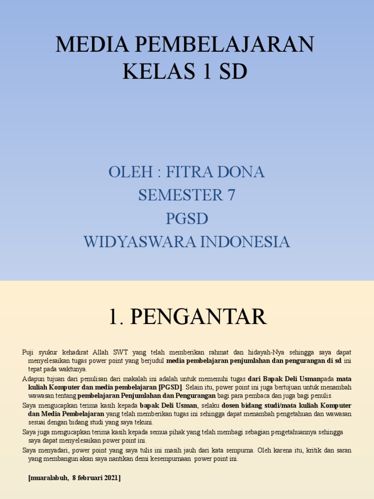 Media Pembelajaran Kelas 1 Sd Pdf
