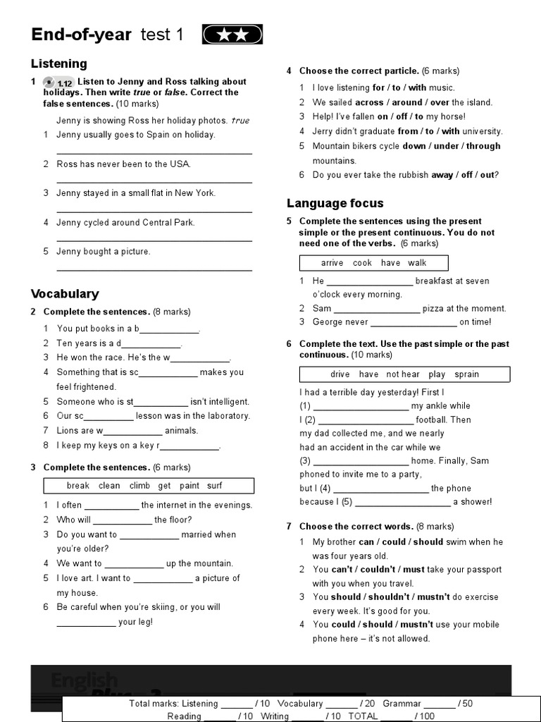 Unit 2 Basic Test | PDF | Linguistics