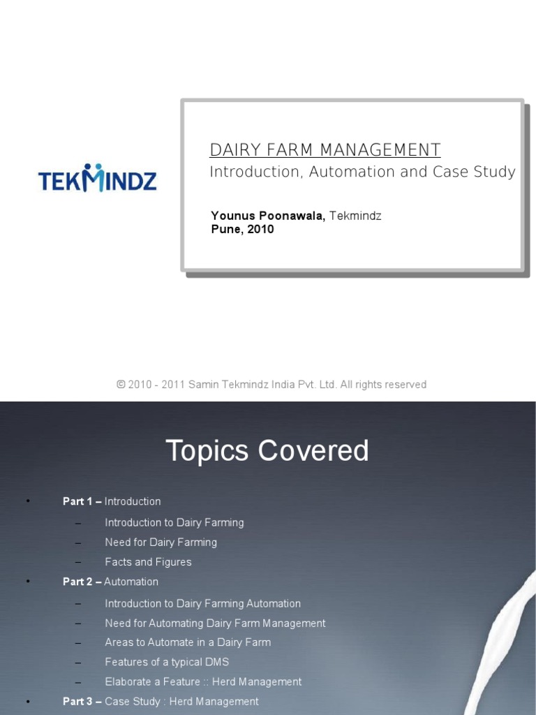 Dairy Farm Management: Younus Poonawala Introduction, Automation and ...