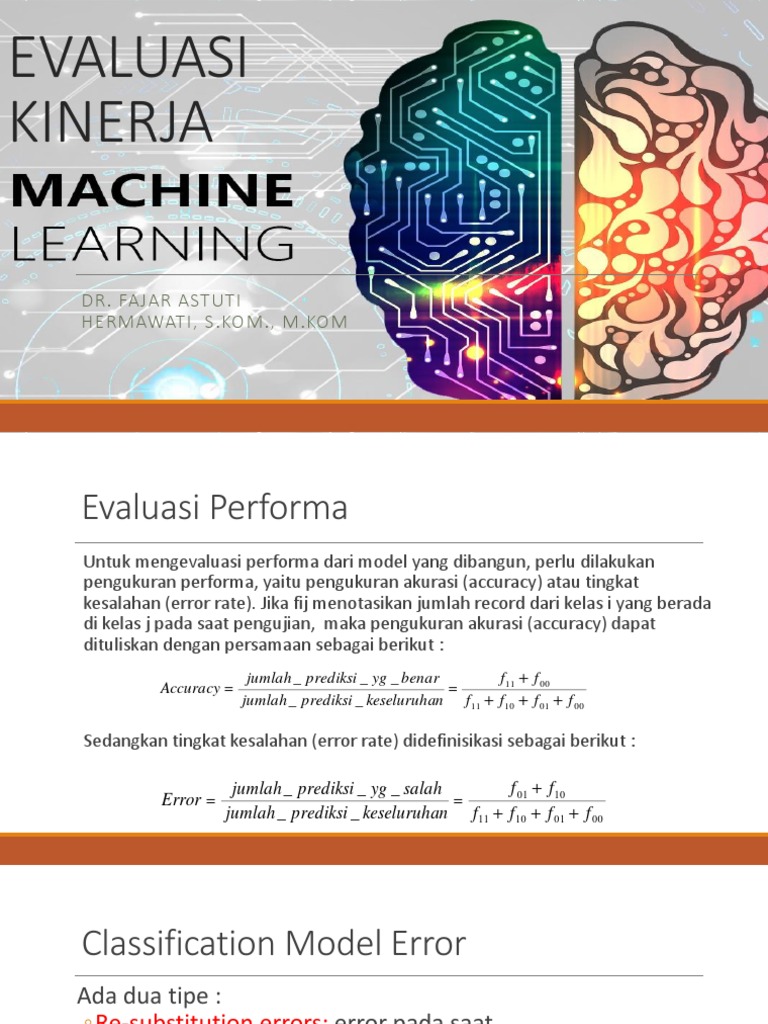 Evaluasi Kinerja Klasifikasi | PDF | Metode & Bahan Ajar