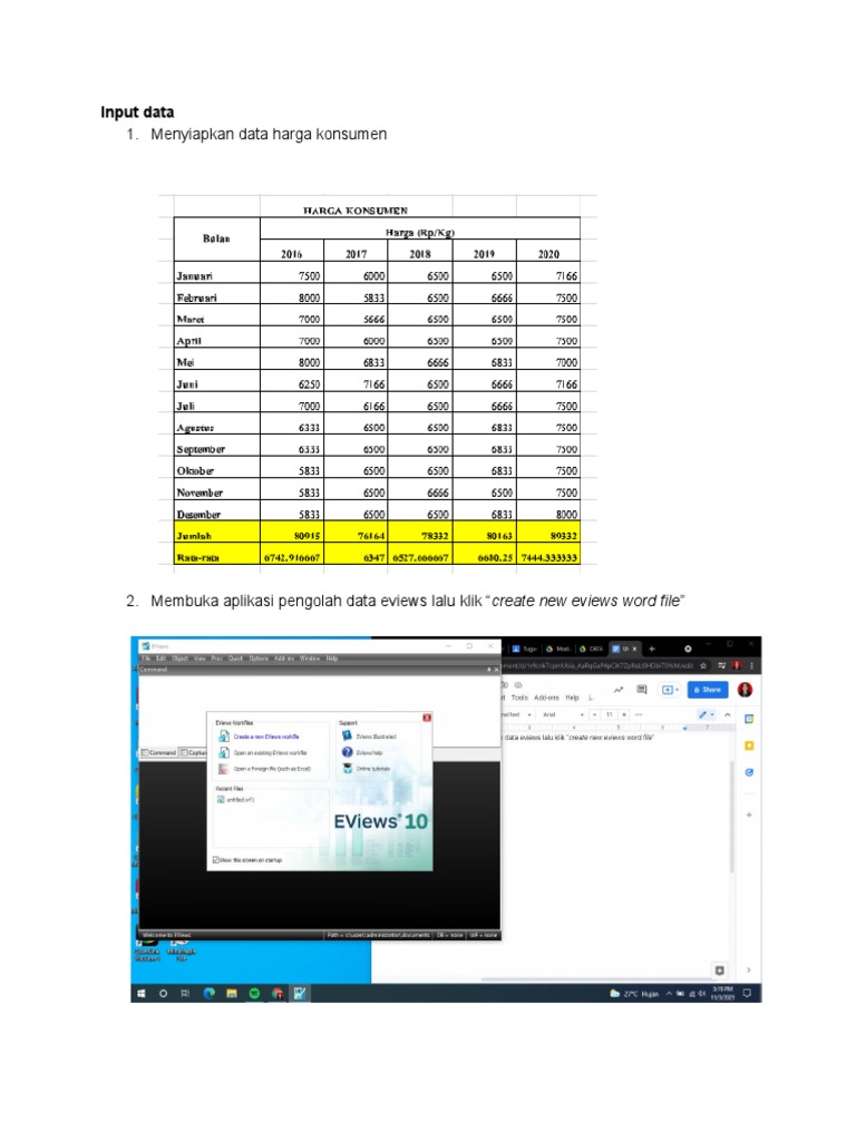 Input Dan Uji Stasioner | PDF