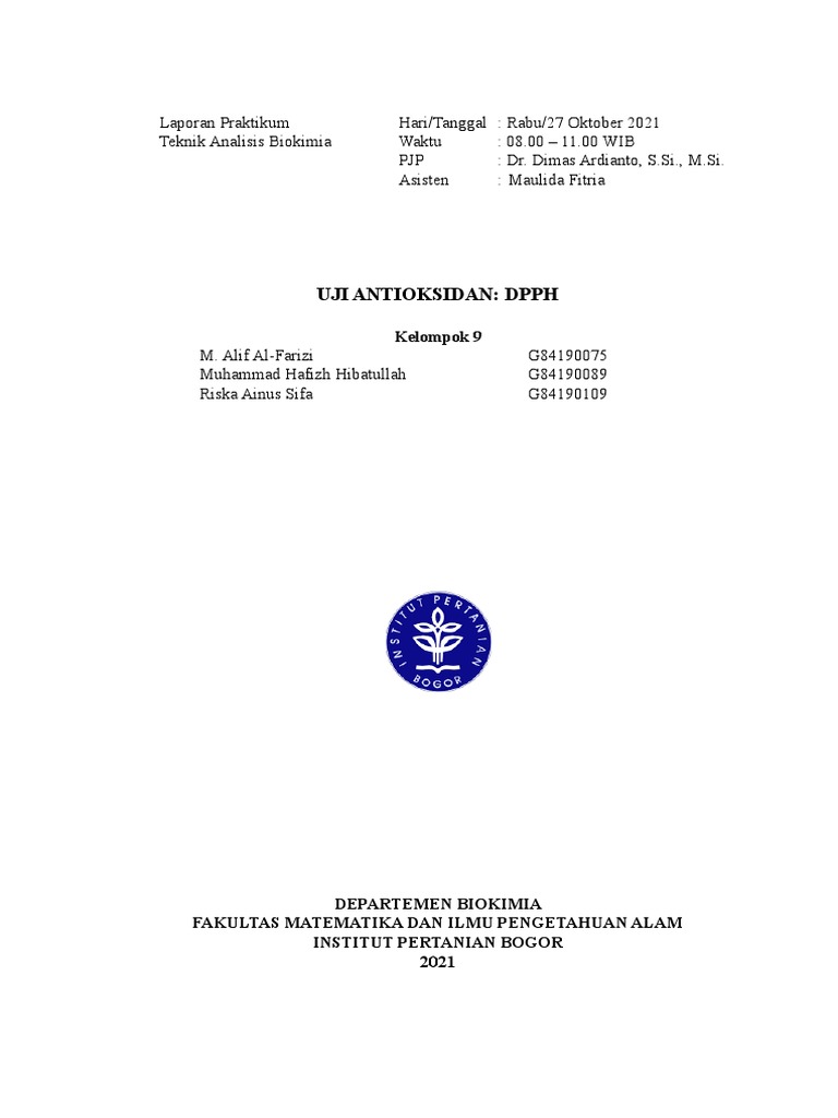 Kelompok 9 - Uji Antioksidan - DPPH | PDF