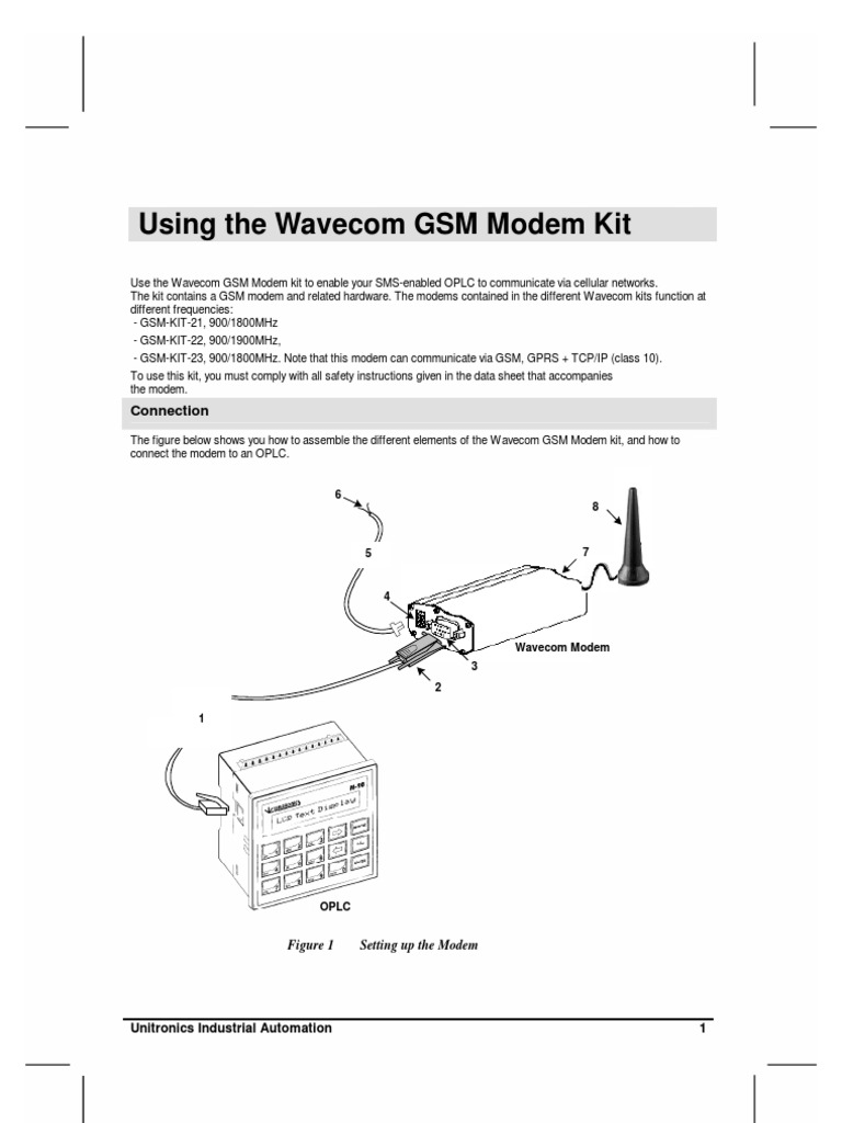 Wavecom Modem Kit | PDF | Gsm | Telecommunications Equipment