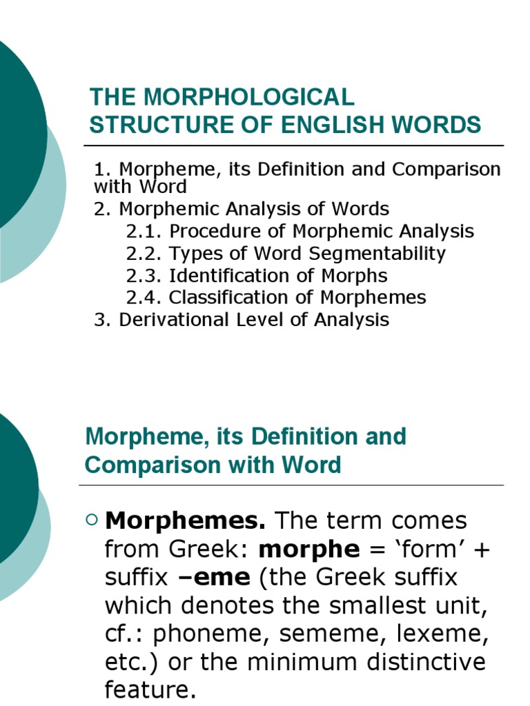 The Morphological Structure of English Words | PDF | Word | Morphology ...