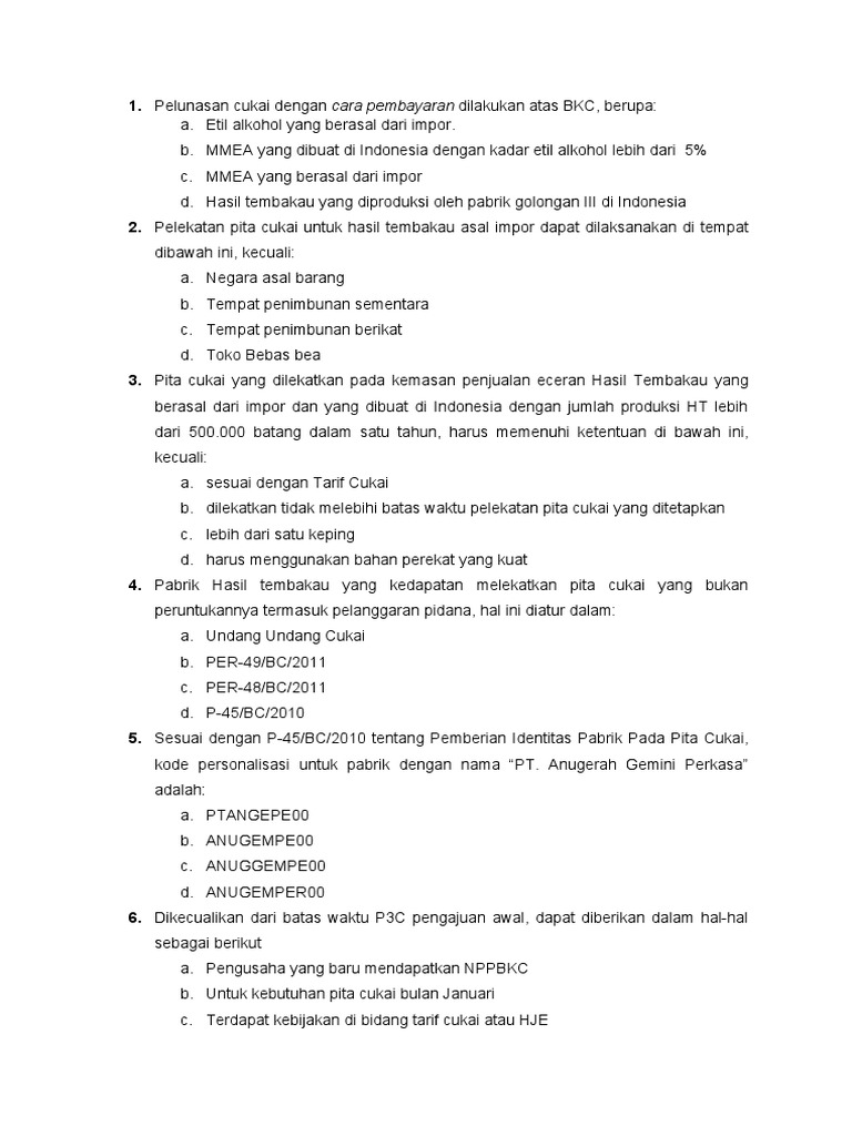 Soal Pilgan | PDF