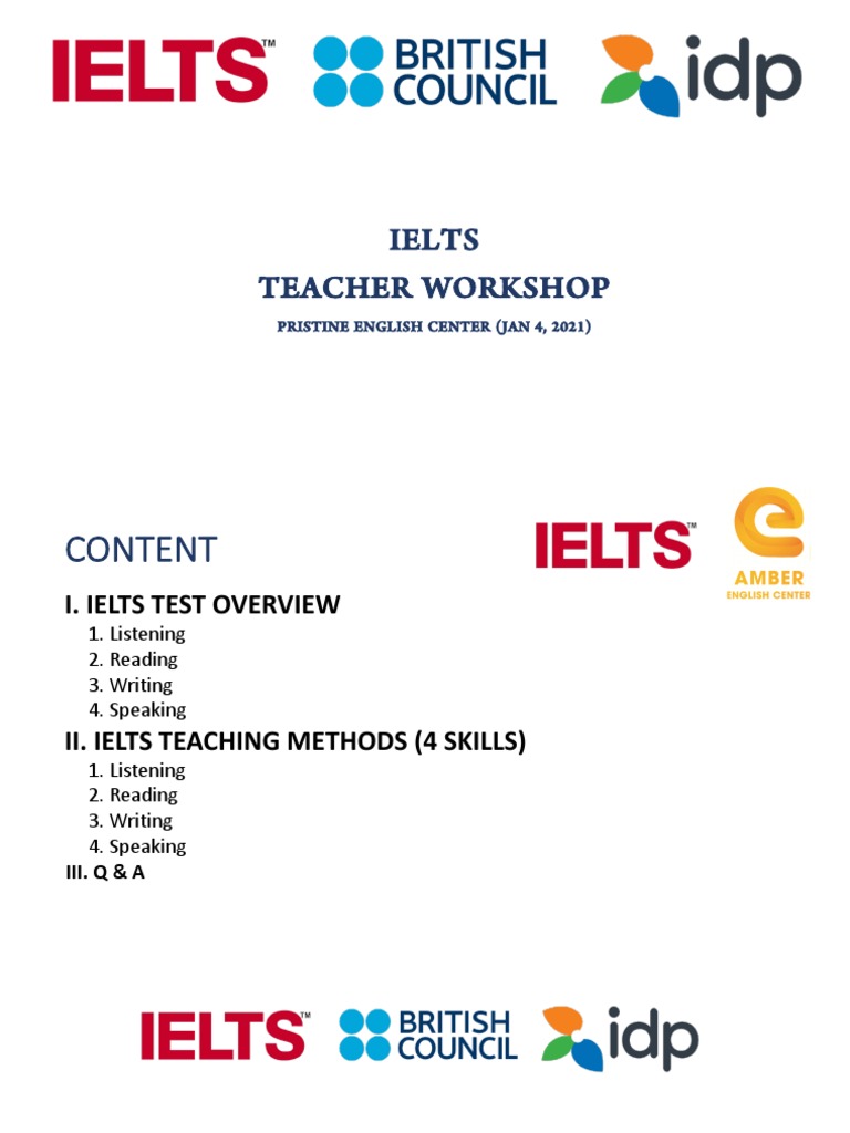 IELTS Teacher Training Workshop-Morning | PDF | International English ...
