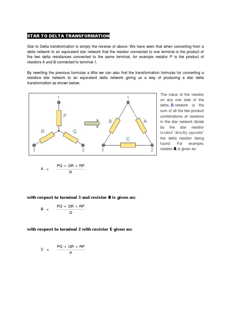 4 - Lesson 2.2-Delta-Wye Transformation | PDF | Resistor | Electrical ...