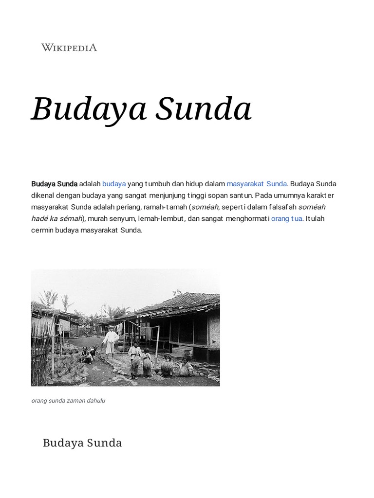Budaya dan Kesenian Suku Sunda | PDF