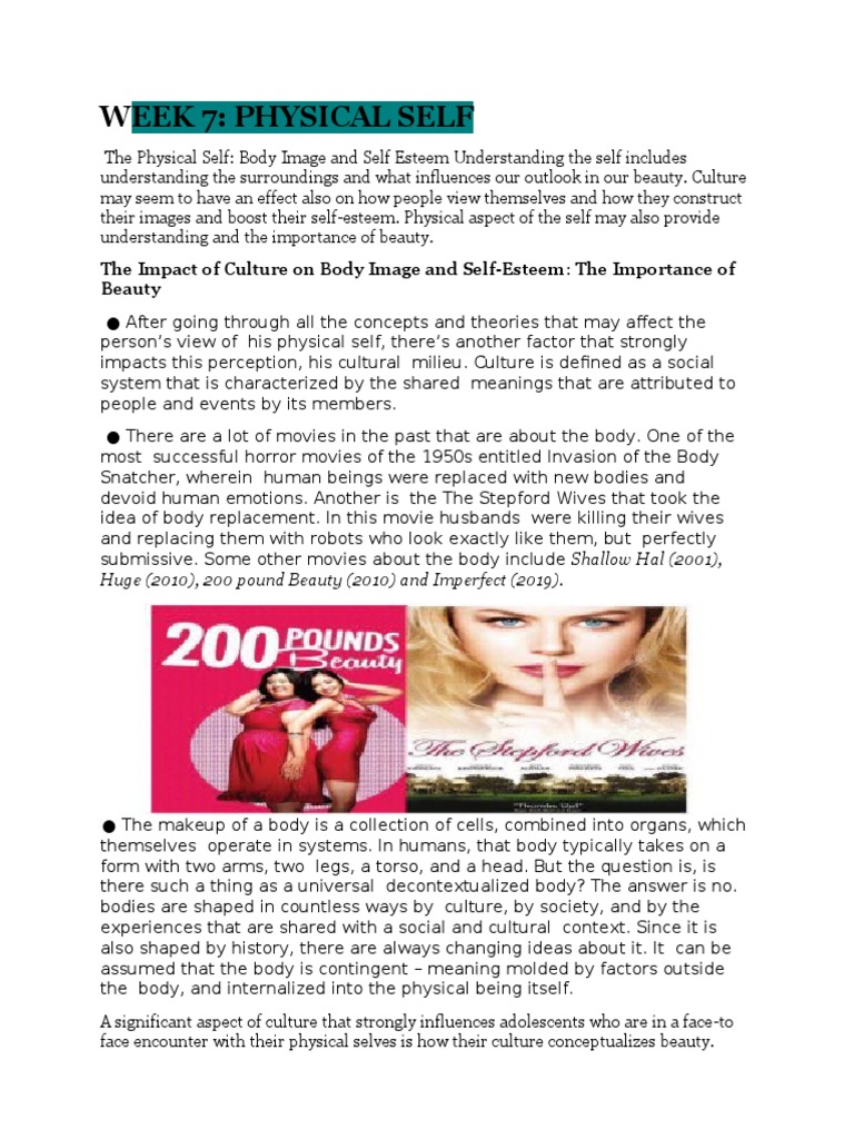 WEEK 7 Understanding The Self | PDF | Self Esteem | Body Image