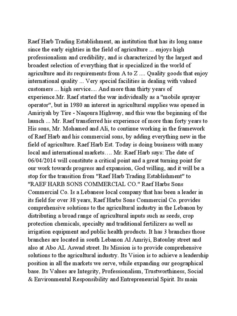 Raef Harb History | PDF