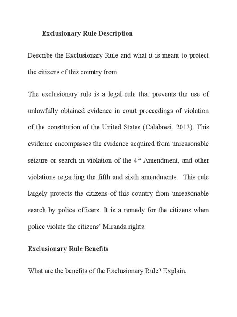 Exclusionary | PDF | Exclusionary Rule | Search And Seizure