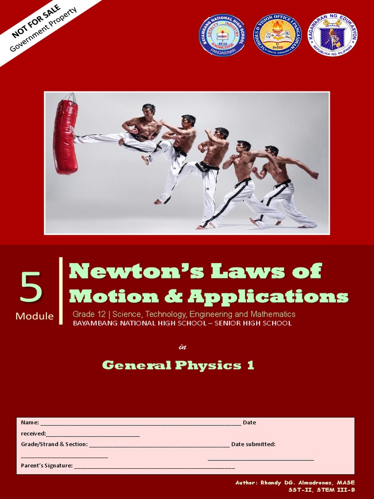 Module 5 Newtons Laws of Motion and Applications - Gen Phy 1 | PDF ...