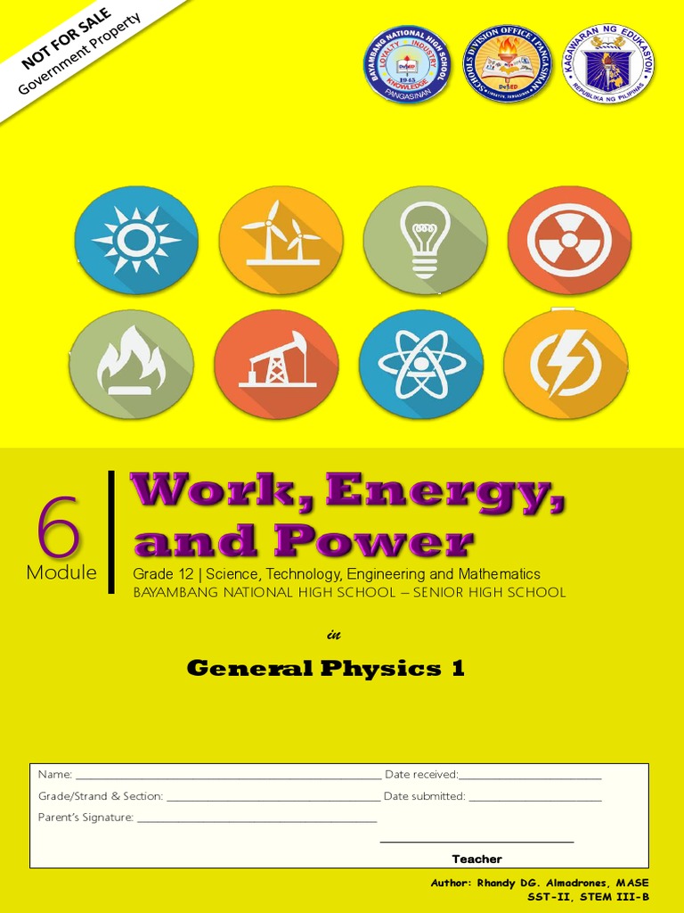 Grade 12 Work, Energy, and Power Module | PDF | Force | Power (Physics)