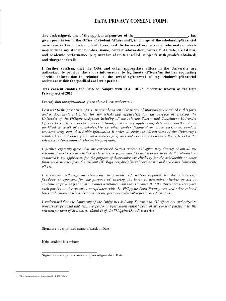 Data Privacy Act Form 1 | PDF | Government | Justice