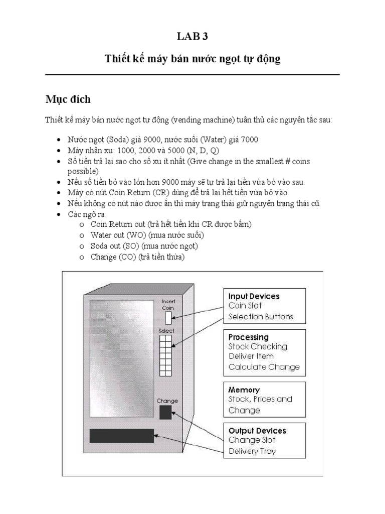 LAB 3 - Vending Machine | PDF