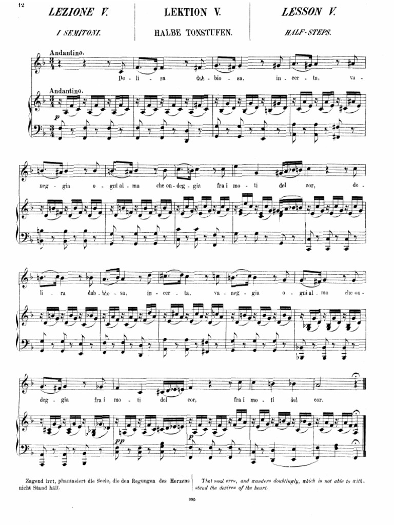 Vaccai Delira Dubbiosa - Italian Piece | PDF
