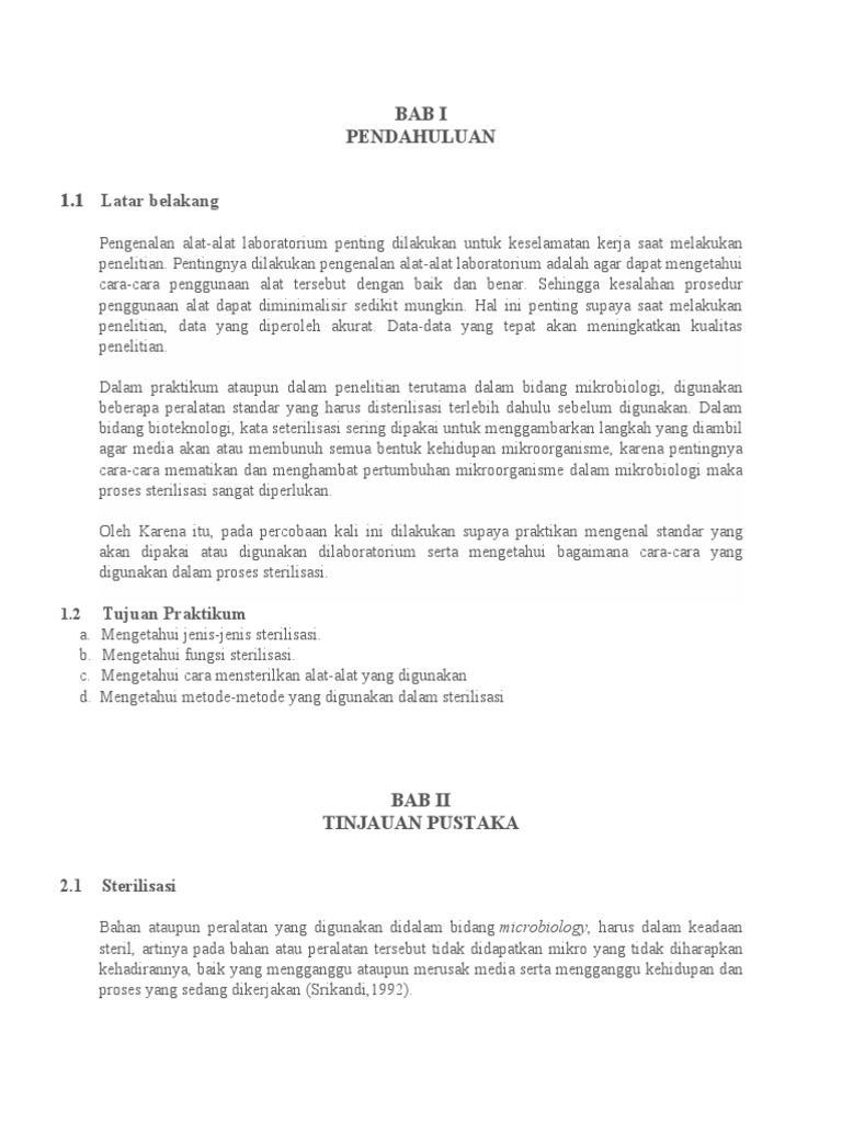 STERILIZER - Docx 5 | PDF | Pengembangan Diri | Sains & Matematika