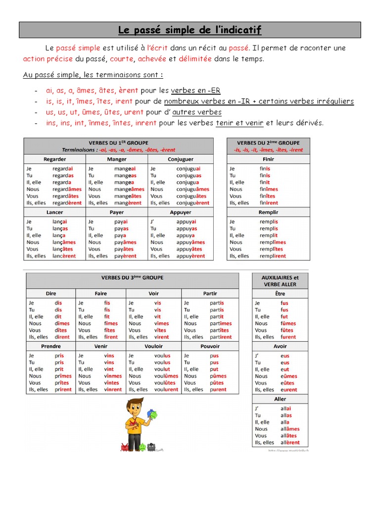 Conjugaison du passé simple en français | PDF
