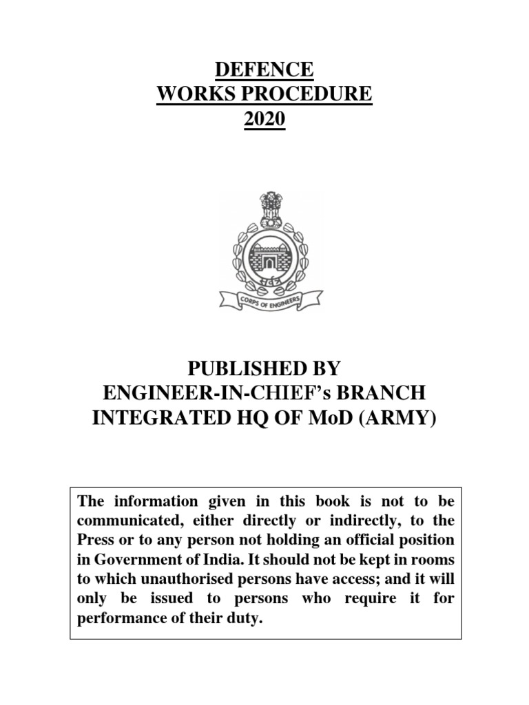 Defence Works Procedure 2020 Guide | PDF