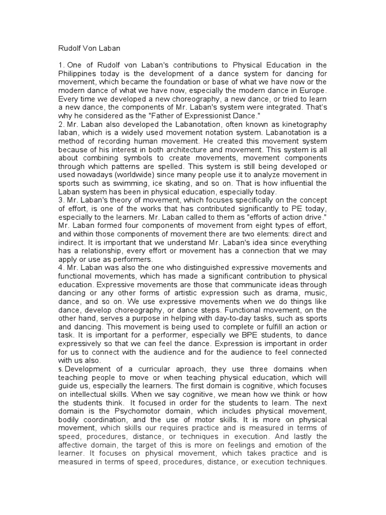 Rudolf Von Laban | PDF | Dances | Cognition