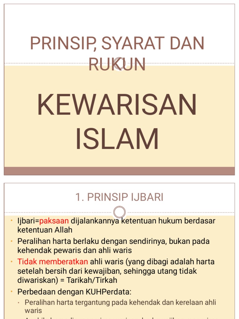Kewarisan Islam: Prinsip, Syarat dan Rukun Kewarisan serta Penghalang ...