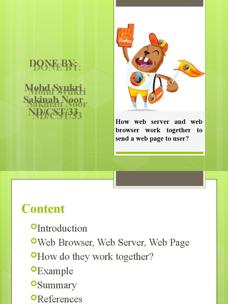 Done By: Mohd Syukri Sakinah Noor ND/CST/33 | PDF | Web Page | Internet ...