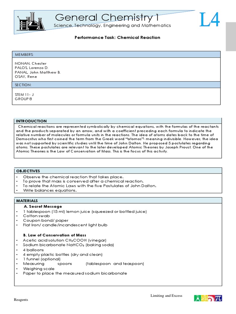 Gen Chem 1 Module 4 Assessment | PDF | Chemical Compounds | Chemical ...