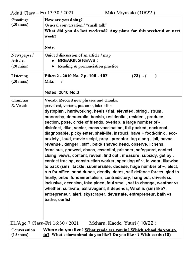 Eiken Grade Pre-2 Writing Training | PDF