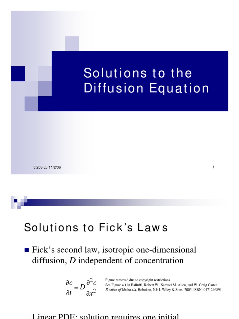 Solutions To The Diffusion Equation | PDF | Diffusion | Physics