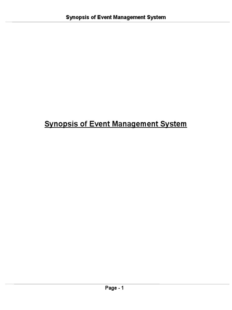 Synopsis of Event Management System | PDF | Relational Database | Databases