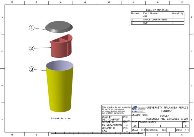 Technical Drawing - Assembly - and - Exploded - View | PDF | Drawing ...