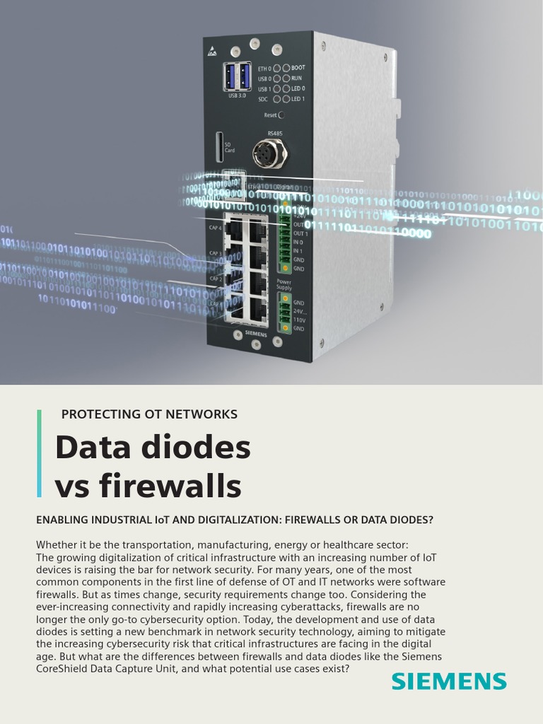 Siemens Mobility Whitepaper - Data Diodes Vs Firewalls | PDF | Computer ...