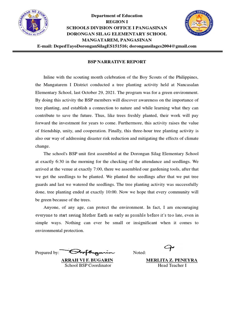 BSP Narrative Report 2021 2022 | PDF