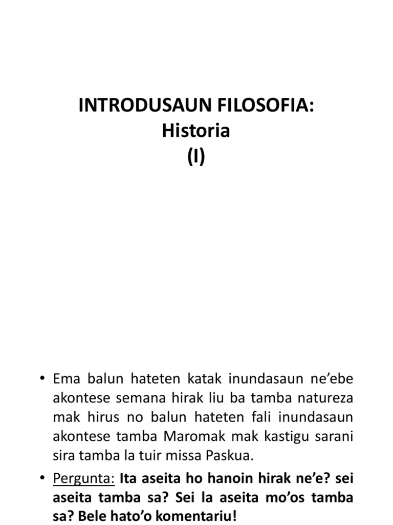 Introdusaun Filosofia Enf. (1) - Historia | PDF