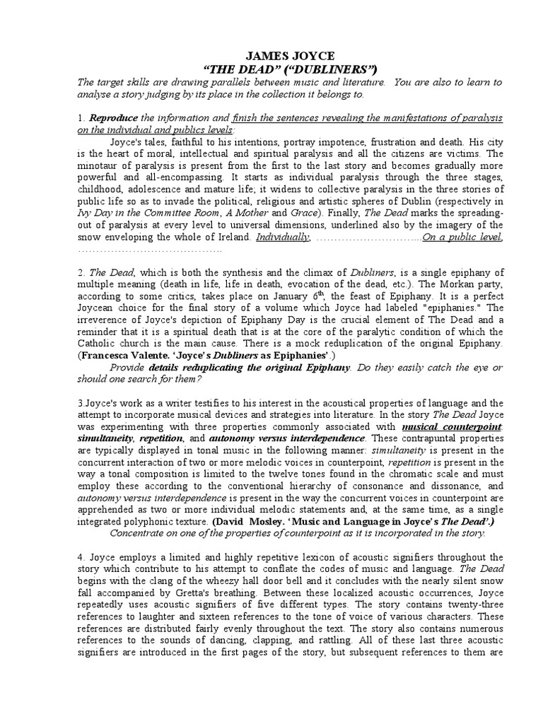 "The Dead" ("Dubliners") : James Joyce | PDF | James Joyce