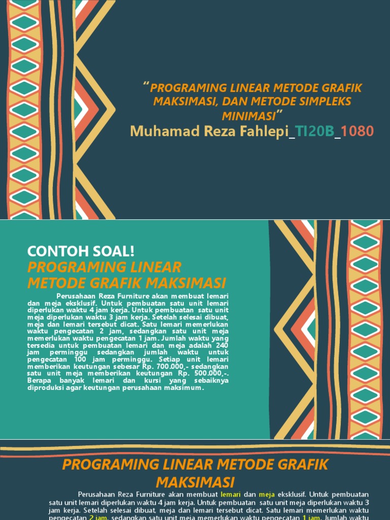 Programing Linear Metode Grafik Maksimasi, Dan | PDF