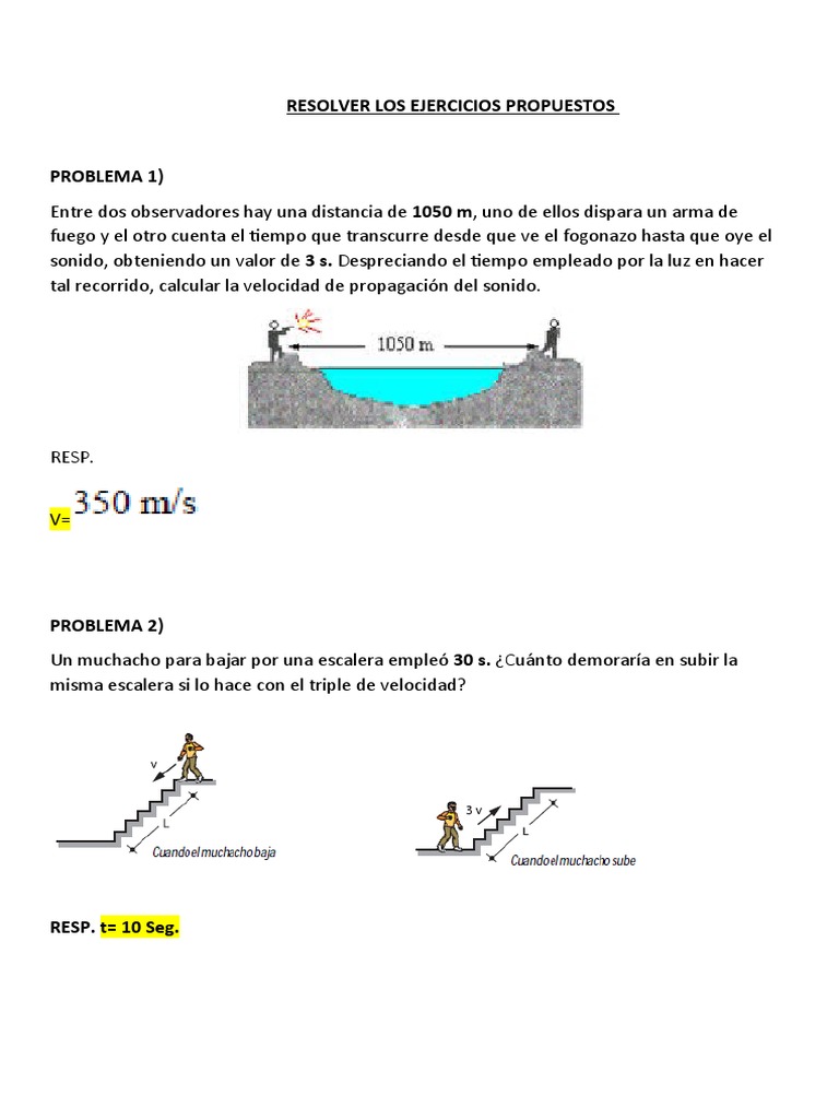 Ejercicios de Cinematica Resueltos | PDF