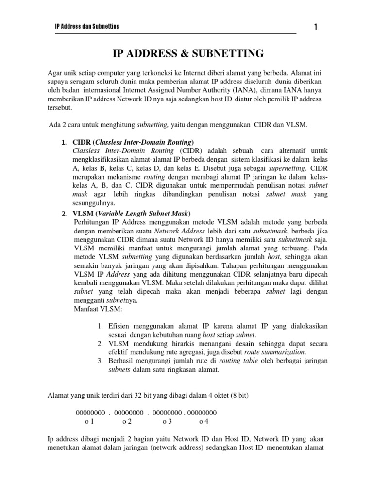 Modul 5 IP Address | PDF | Metode & Bahan Ajar
