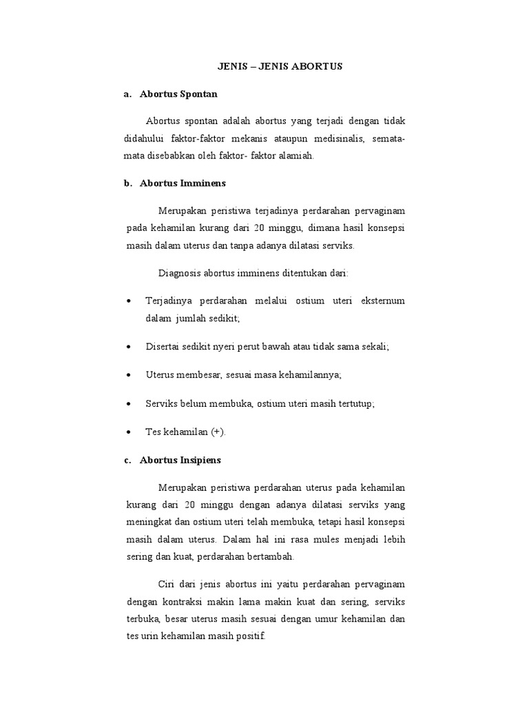 Tugas Jenis Jenis Abortus | PDF Tugas Jenis Jenis Abortus | PDF