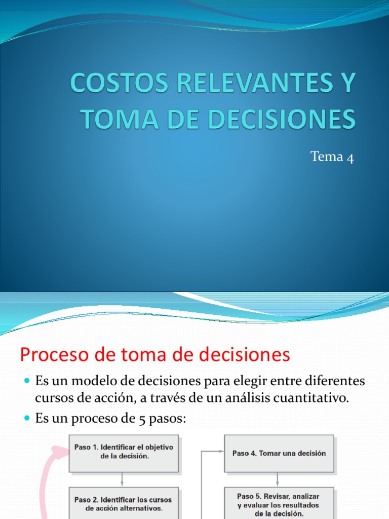 Tema 4 Costos Relevantes | PDF | Oferta (economía) | Exportaciones
