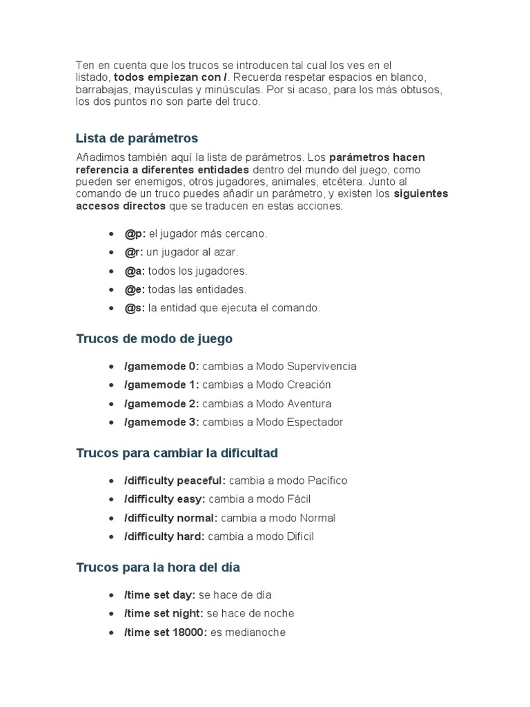 Comandos de Minecraft | PDF