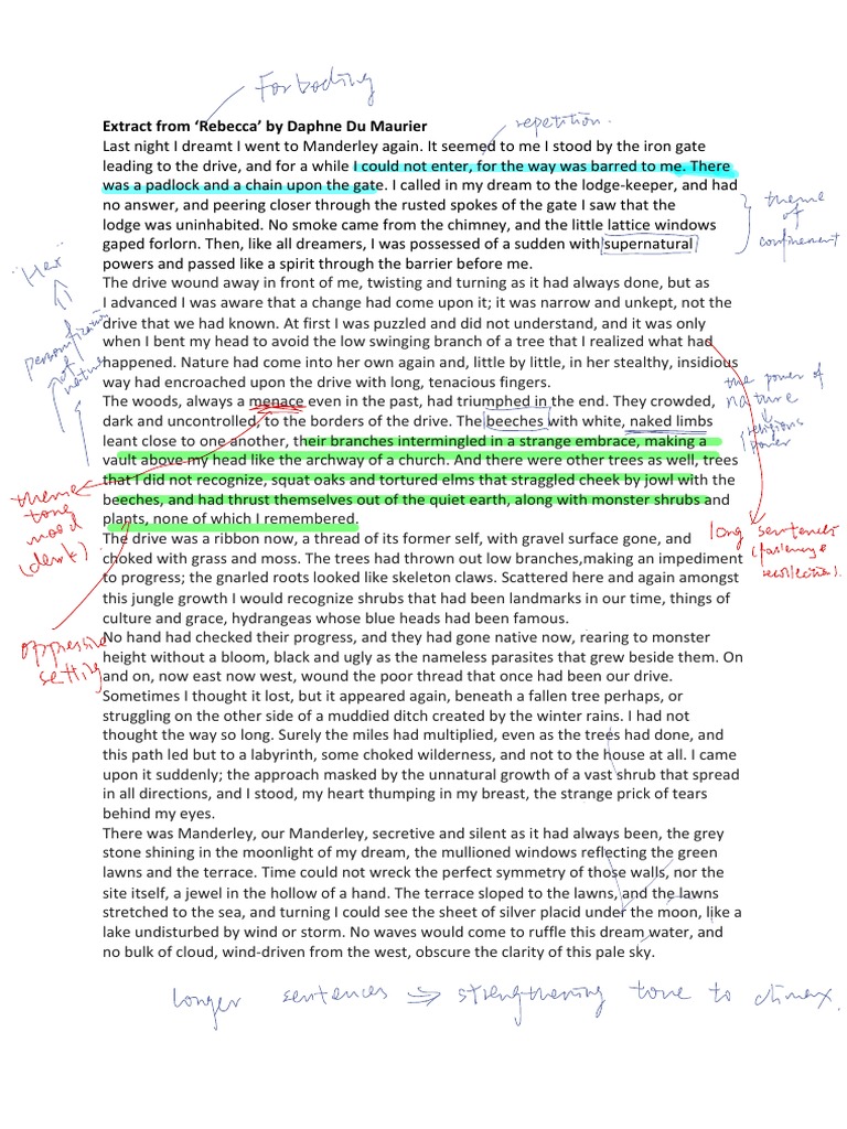 Opening Lines of "Rebecca" Excerpt | PDF | Plants