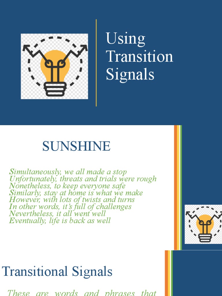 Lesson 2 Transitional Signals | PDF