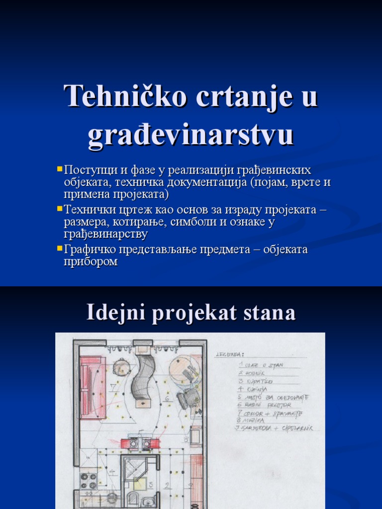 Tehnicko Crtanje U Gradjevinarstvu | PDF