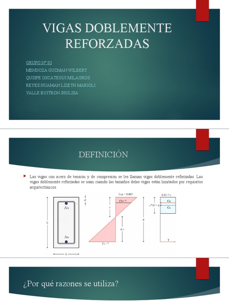 Vigas Doblemente Reforzadas - Grupo 3 | PDF