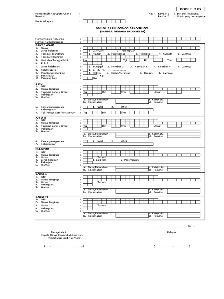Formulir F2.02 | PDF