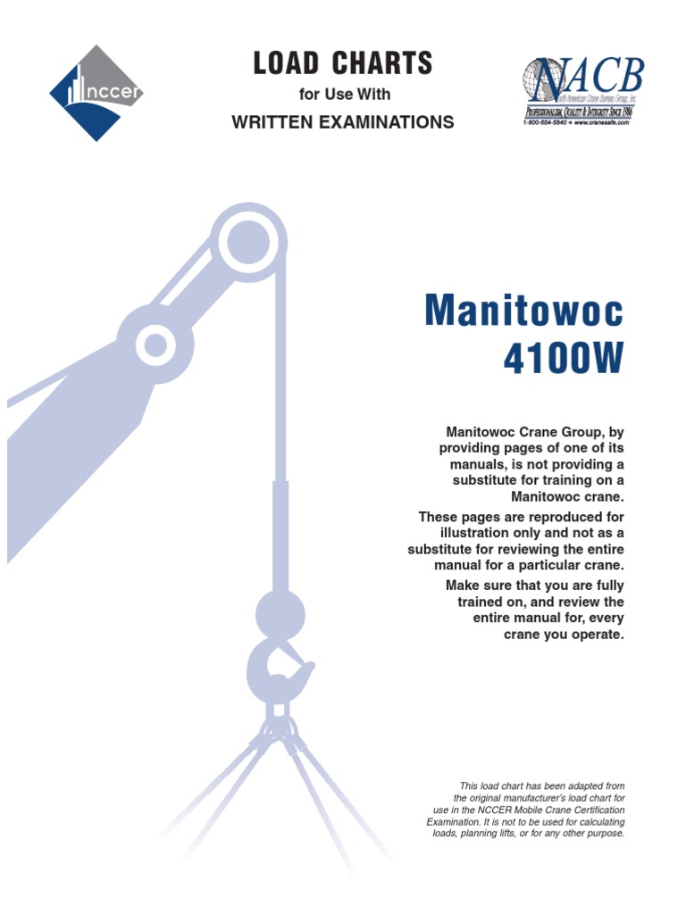 Manitowoc 4100W Load Chart Overview | PDF