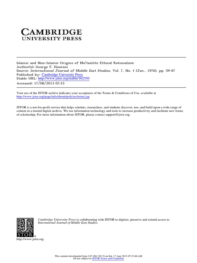 Mu'tazilite Ethical Rationalism Origins | PDF | Zoroastrianism | God
