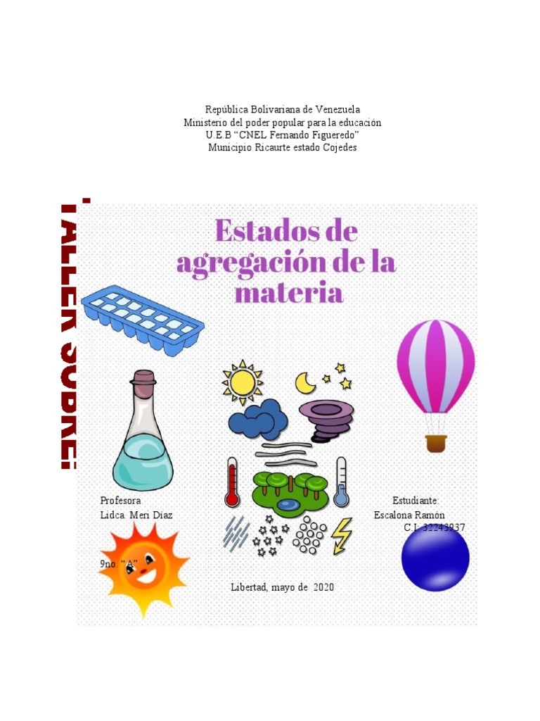 Unidad 2 Taller Estados de Agregacion de La Materia | PDF | Gases ...